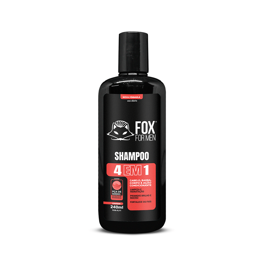 SHAMPOO 4 EM 1 240ML - FOX FOR MEN - FOX FOR MEN