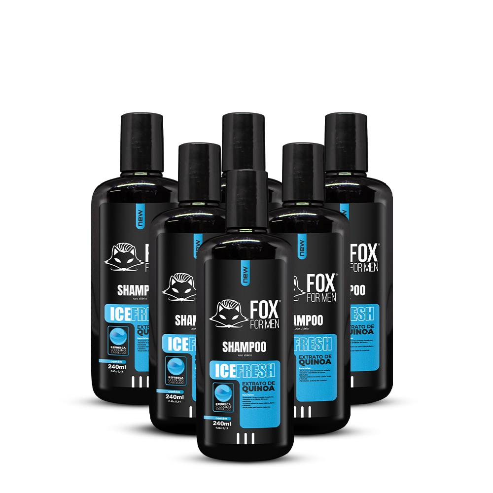 SHAMPOO ICEFRESH 240ML - FOX FOR MEN - 6 UNIDADES - FOX FOR MEN