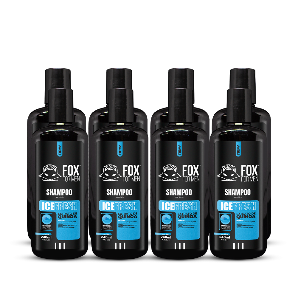 SHAMPOO ICEFRESH 240ML - FOX FOR MEN - 8 UNIDADES - FOX FOR MEN