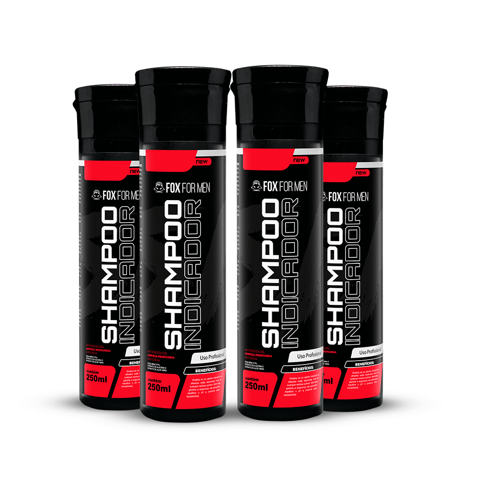 SHAMPOO INDICADOR 250ML - 4 UNIDADES - FOX FOR MEN