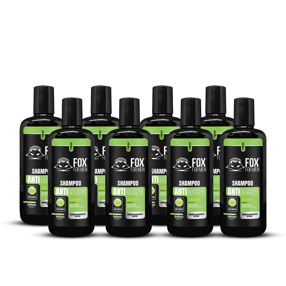 Shampoo Anti-Caspa 240ml - Fox For Men - 8 Unidades - FOX FOR MEN